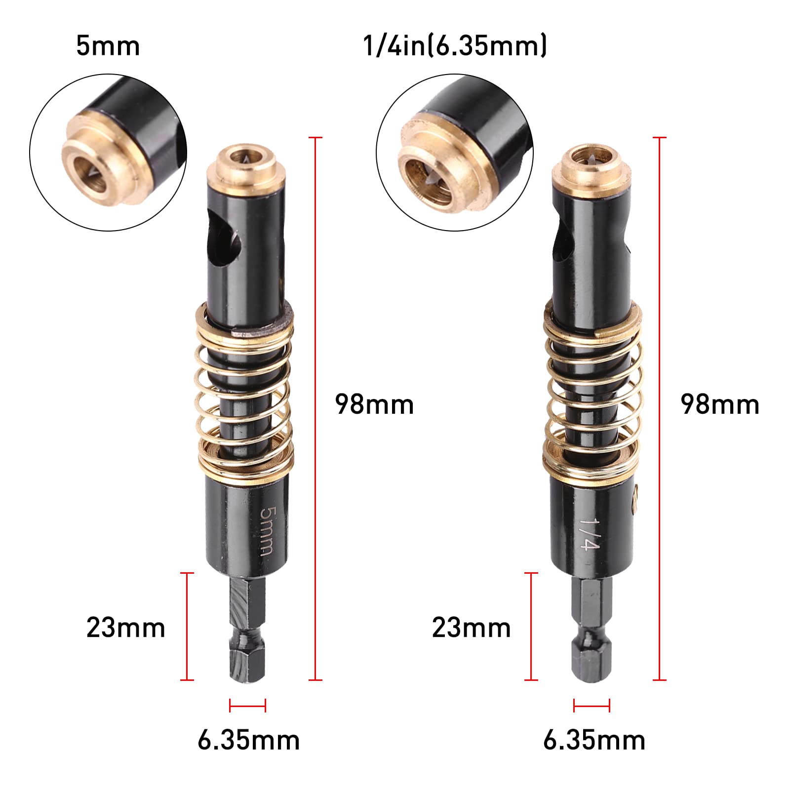 2 Pcs Door Hinge Drilling Centering Drill Bits, 1/4" 5mm Hex Shank Center Drill Bit Set, Professional Opening Tool, for Drilling Shelf Pin Holes