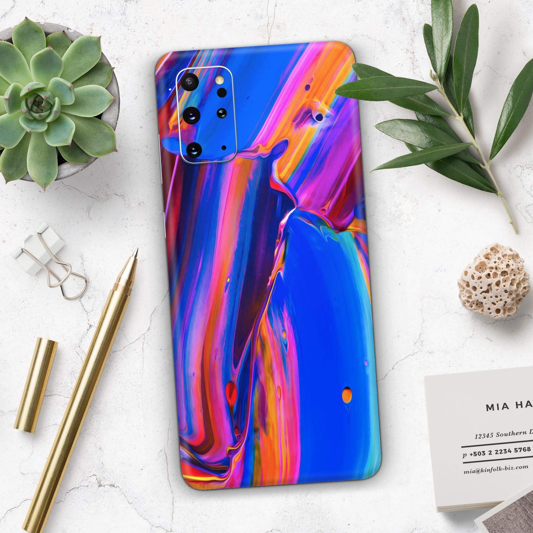 DesignSkinz Blurred Abstract Flow V5 Protective Vinyl Decal Wrap Skin Cover Compatible with The Samsung Galaxy S20 (Screen Trim & Back Glass Skin)