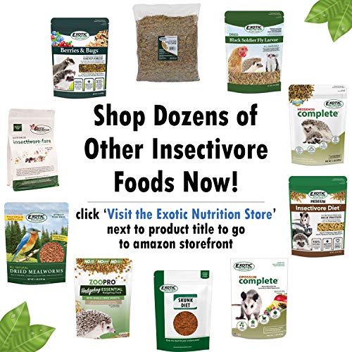 Berries & Bugs 3 lb. - All Natural High Protein High Fiber Insectivore Diet with Fruit, Gut-Loaded Insects, & Healthy Vitamins - Hedgehogs, Sugar Gliders, Skunks, Opossums & Other Insectivores