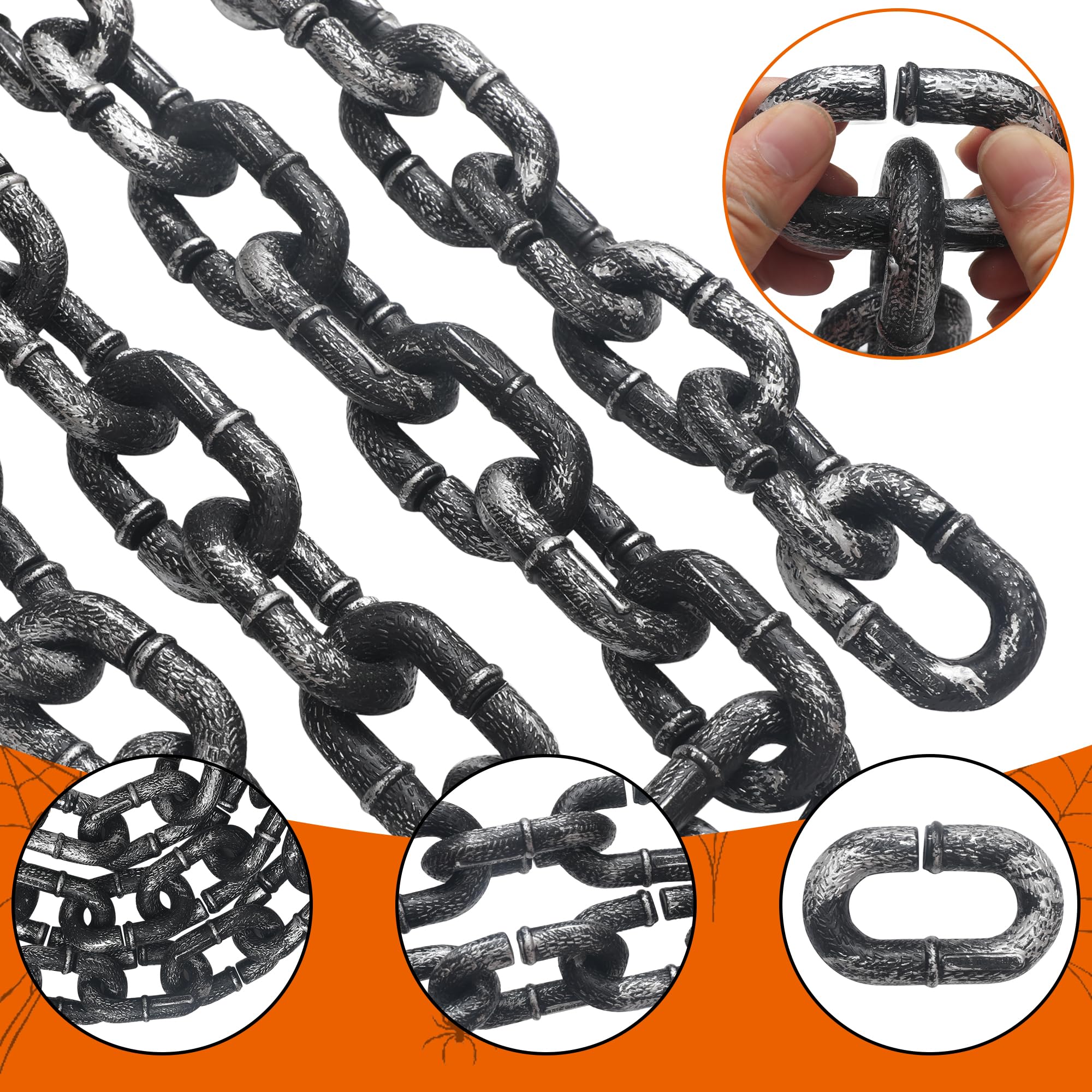 2Pack 6 Feet Halloween Chains Plastic Chains for Halloween Party Decoration Cosplay Accessory