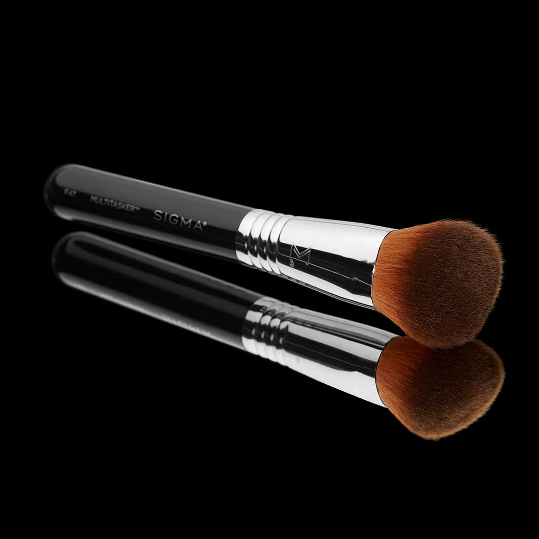 Sigma Beauty F47 Multitasker Makeup Brush – Multi-Use Face Makeup Brush for Blending, Contouring, & Buffing, Use with Foundation, Blush, Bronzer, Contour, or Highlighter (1 Brush)