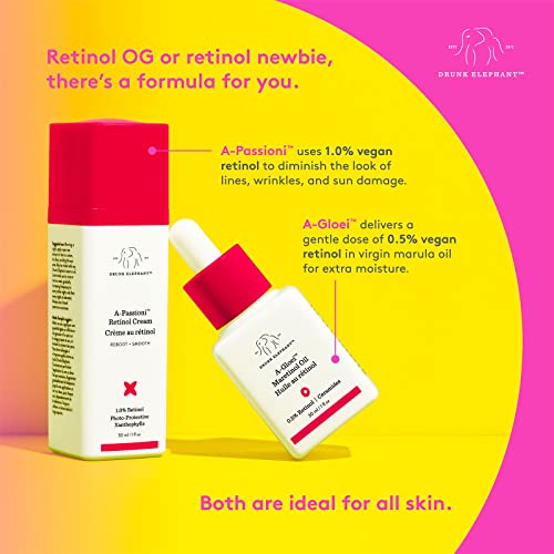 Drunk Elephant A-Passioni Retinol Anti-Wrinkle Cream. Restorative and Vegan Face Cream with Vitamin F (10 mL / 0.33 Fl Oz) (Midi)