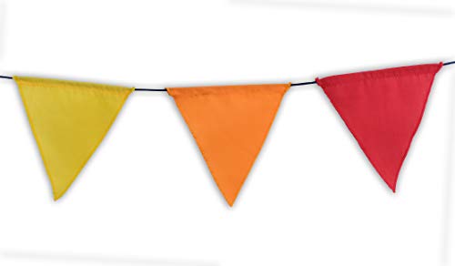 Hands Of Tibet LLC Handmade Blank Triangle Prayer Flags Surged Edges Put Your Own Prayers (Blank-Triangle-Seven-Chakra-6"X6")