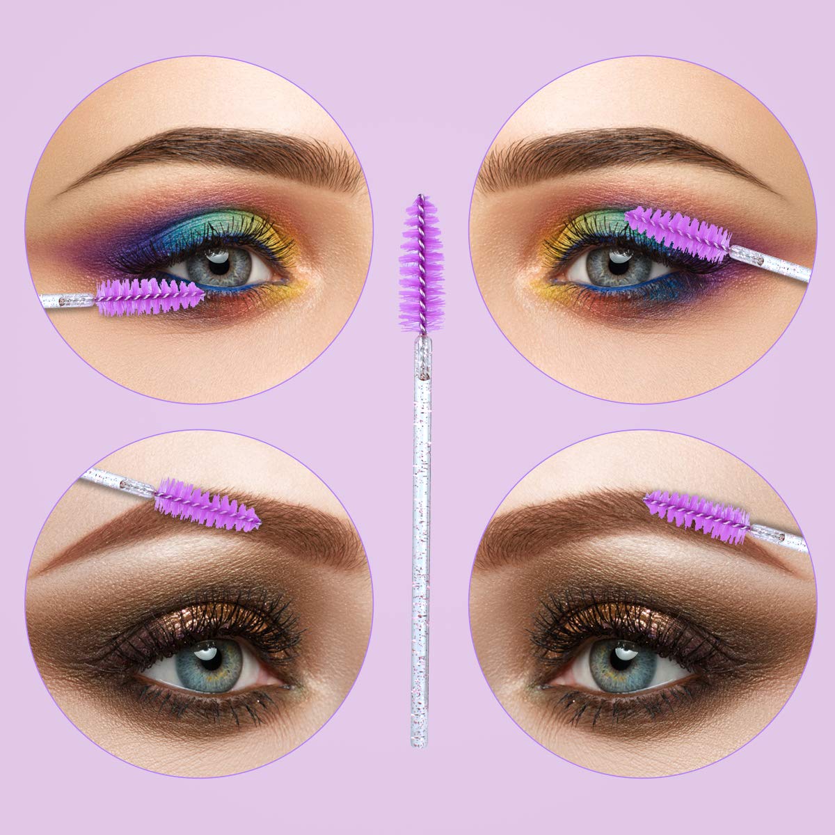180pcs False Eyelash Kit Include 30 Empty Eyelash Packaging Box Eyelash Storage Case, 30 False Eyelash Tray, 20 Eyelash Extension Tweezers Applicator Tool, 100 Eyelash Brush Mascara Wands Applicator