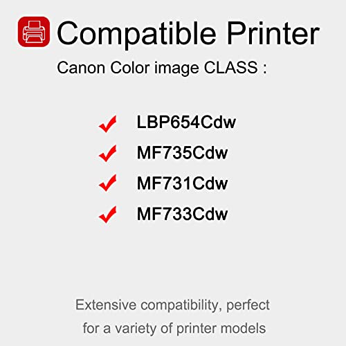 3 Pack 046H C/M/Y Toner Cartridge: Compatible 046H CRG046H 1253C001 1252C001 1251C001 Toner Cartridge Replacement for Canon Color Image Class LBP654Cdw MF735Cdw MF731Cdw MF733Cdw Printer