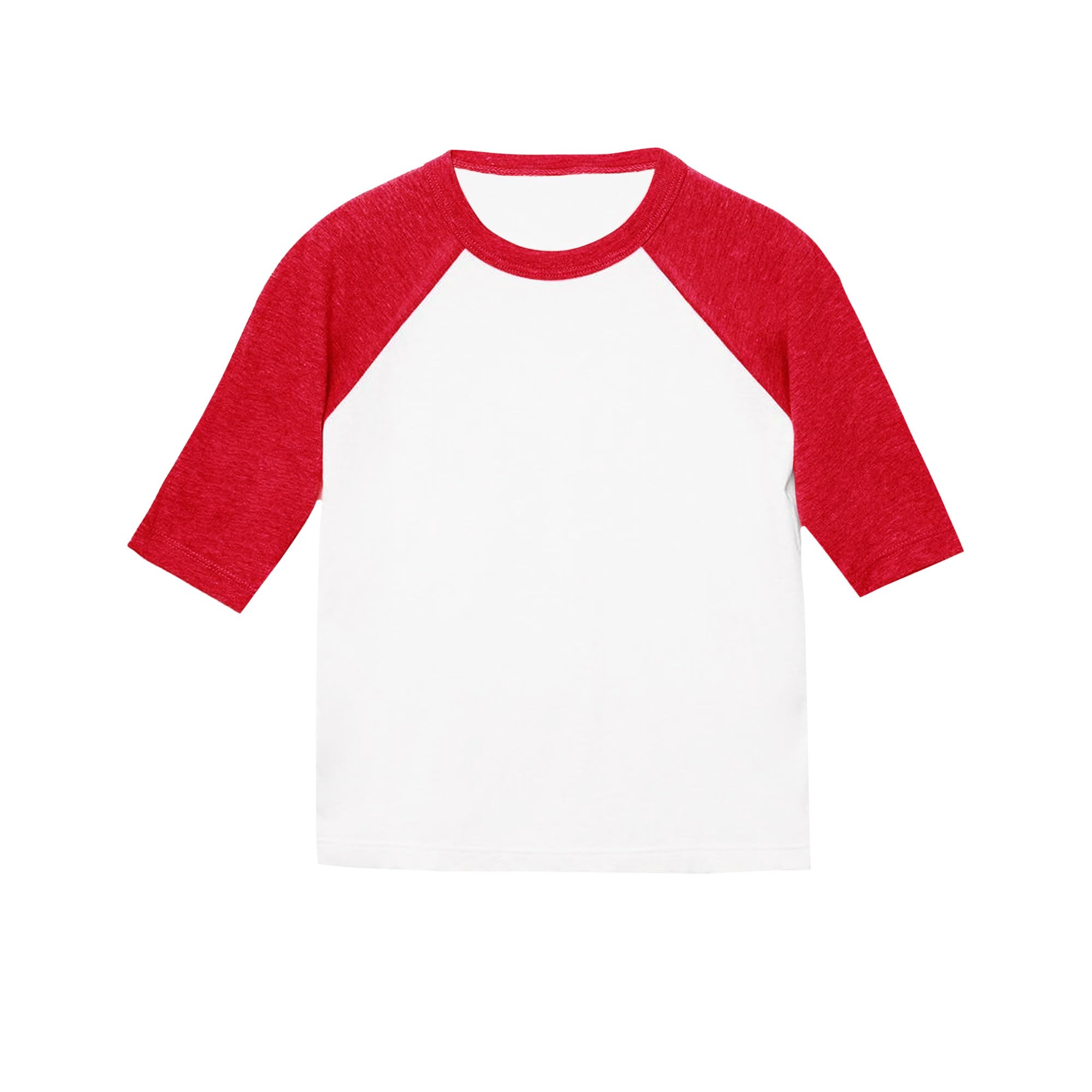 Bella Canvas 3/4-Sleeve Baseball T-Shirt (3200T) White/Red, 5T
