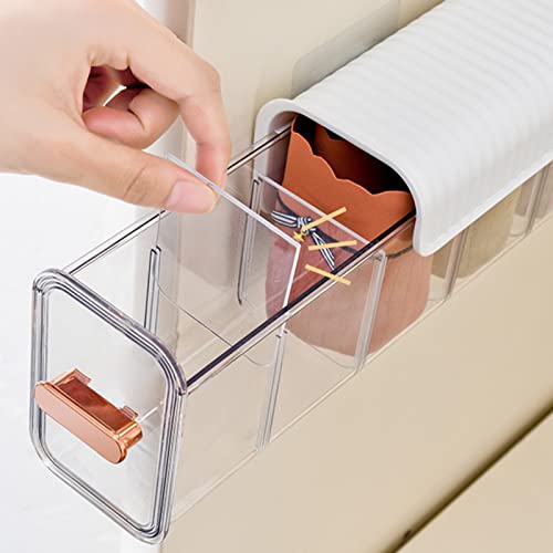 6 Cell Wall Mount Sock Underwear Organizer Dividers Hanging Clear Drawer and Closet Storage Boxes Switchable Closet Sock Organizers for Clothes Socks Lingerie Underwear Ties(#2)