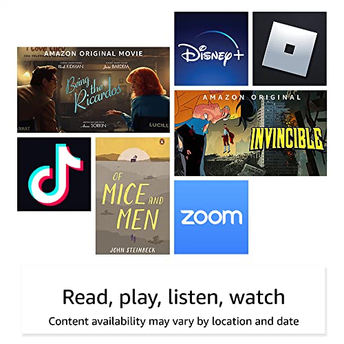 Amazon Fire 7 tablet, 7” display, 16 GB, 10 hours battery life, light and portable for entertainment at home or on-the-go, (2022 release), Denim