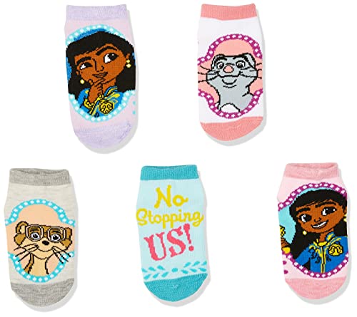 Disney Girls' Mira Royal Detective 5 Pack Shorty, Assorted Sherbert, Fits Sock Size 5-6.5 Fits Shoe Size 4-7.5