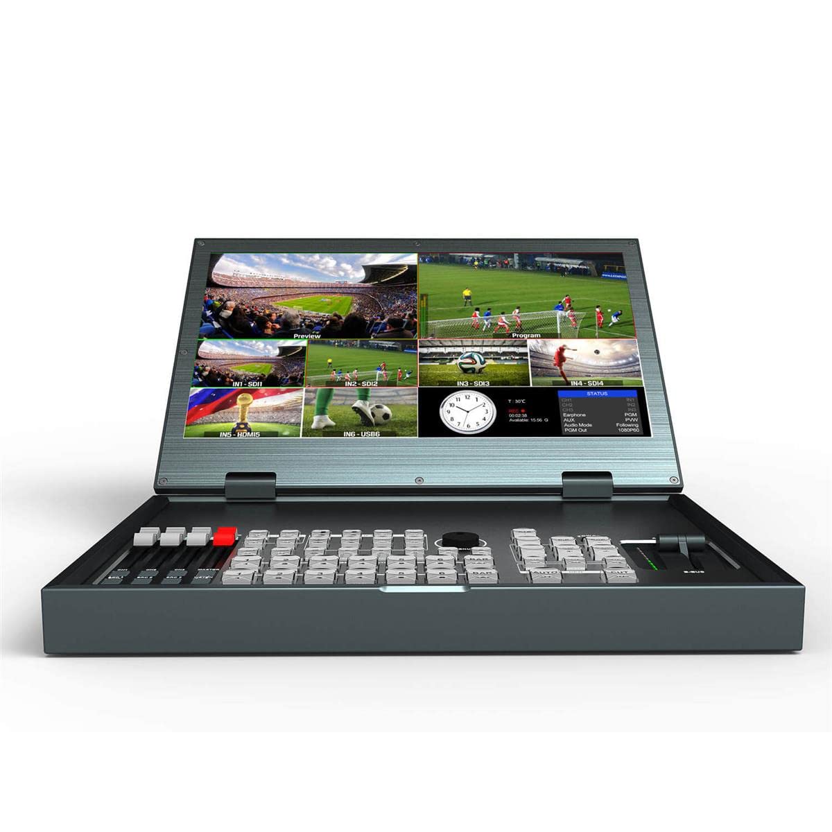 AVMATRIX PVS0615U 15.6" Portable 6-Channel SDI/HDMI Multi-format Streaming Switcher