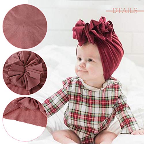 Happy Cherry 6 Pcs Baby Turban Knot Hats Newborn Infant Toddler Hospital Hat Cotton Head Wrap