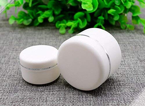 8 Oz (250ml) White Plastic Cosmetic Jars with Inner Liners and Dome Lids Refillable Make-up Cosmetic Containers Pot Case for Scrubs Oils Salves Creams Lip Balm Lotions Nail Accessories Pack of 6