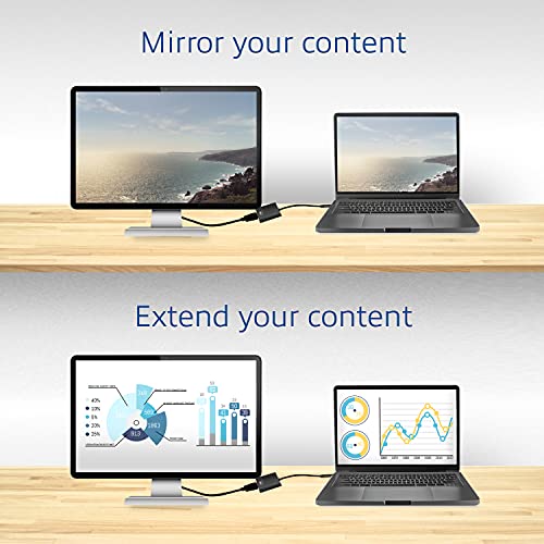Ewent EW9825 USB-C to Displayport Cable, USB-C Displayport Cable Length 0,15m, 4K @ 60Hz USB-C Converter, Connect Additional Monitor to Laptop
