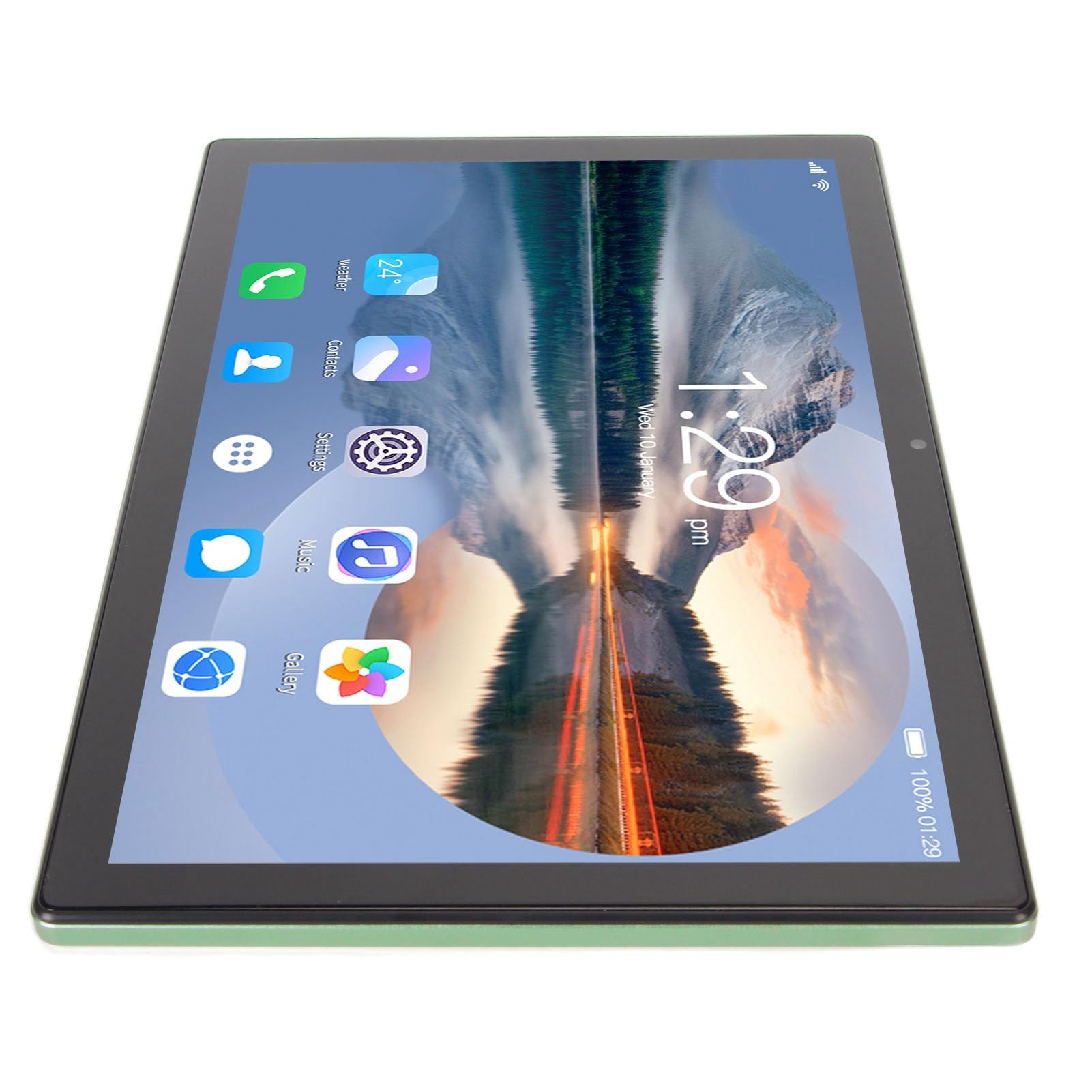2 in 1 Tablet, 10.1 Inch Octa Core CPU Tablet with BT Keyboard, 8GB RAM 256GB ROM 5G WiFi 4G Network FHD Tablet for Office, Business, Gaming 100‑240V Green (US Plug)