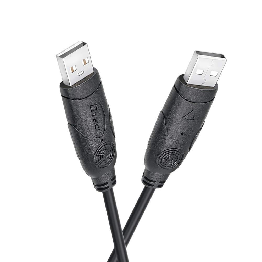 DTech USB to USB Null Modem Cable Serial RS232 Data Communication Transfer File Between 2 PCs Prolific Chip Supports Windows 11 10 8 7 XP Mac (6 Feet, Black)