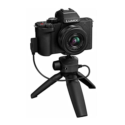 Panasonic LUMIX G100 4K Mirrorless Camera with 12-32mm Lens and Tripod Grip Vlogging Kit Bundle with Camera Bag, Memory Card, Battery (2-Pack) and Dual Charger, SD Card, and Carrying Case (5 Items)