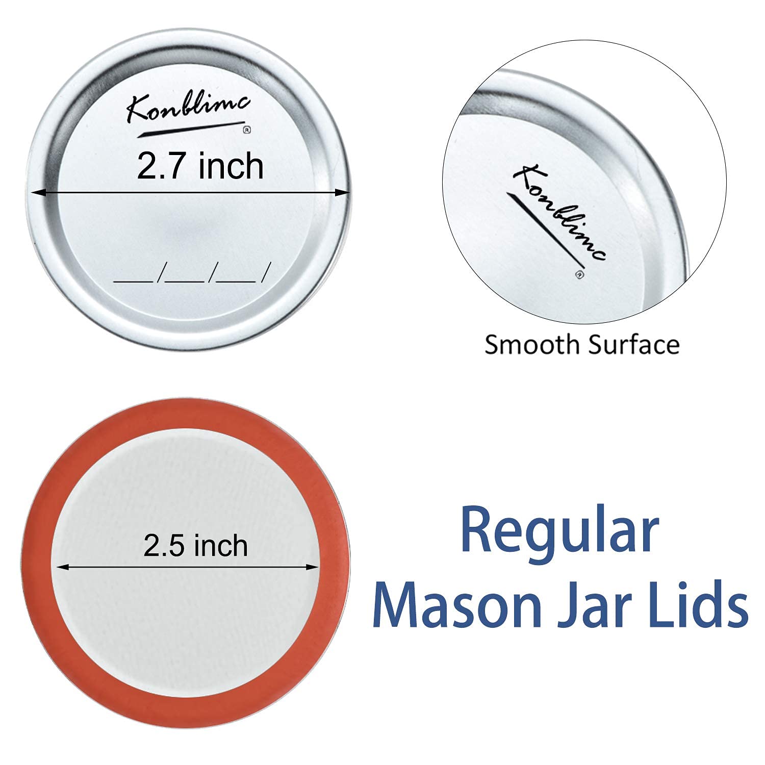 200-Count Canning Lids, Regular Mouth Canning Lids for Ball, Kerr Jars, Split-Type Metal Mason Jar Lids and Secure Canning Jar Lids, 100% Fit for Regular Mouth Jars Lids(200-Count, 70mm)