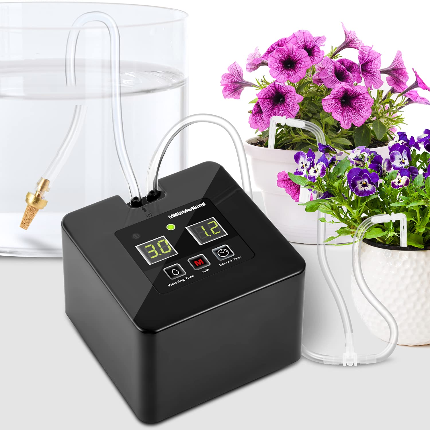 DIY Automatic Drip Irrigation Kit, Indoor Plants Self Watering System with Digital Programmable Water Timer for Potted Plants Vacation Plants Watering