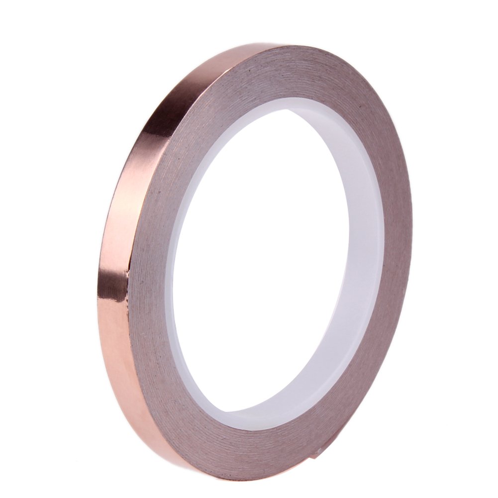 AIYUNNI Copper Foil Tape (1/2-inch x 33 FT) with Double-Sided Conductive Adhesive for Guitar & EMI Shielding,Stained Glass Making,Electrical Repairs,Paper Circuits,Soldering,Grounding,DIY Copper Tape