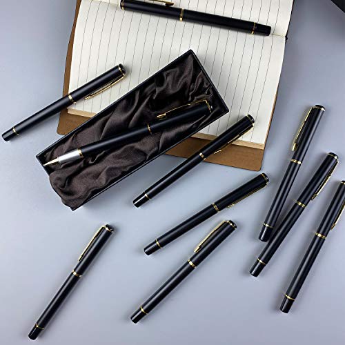 Personalized Pens Ballpoint Pen Medium Point,Engraved with Your Logo or Message Name pens/ Phone Number Metal Body Black ink Perfect for Bank, Office, Hotel Lobbies, Groomsmen Gift 10 PCS/ Pack(Black)