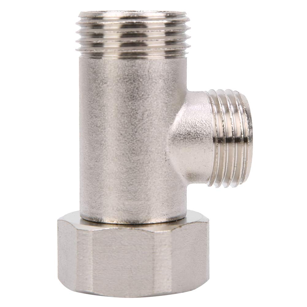 7/8 Brass T Adapter Shower Head Three Connector Valve for Toilet Shower Head Diverter Valve 7/8 Brass T Adapter,T Valve Connector 7/8 7/8 3/8 Bidet,T Connector for Toilet,