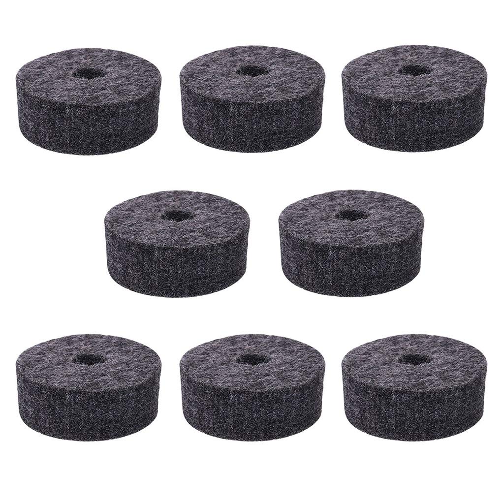 8 Pcs Cymbal Felt Washer Set, Drum Cymbal Felt Pads Set, Replacement Parts Accessories, Cymbal Washer, Black