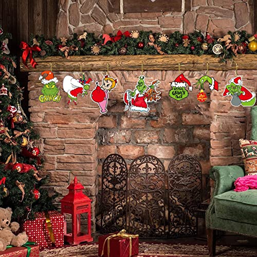 32PCS Christmas Tree Hanging Decorations,Double Side Print Holiday Xmas Ornaments Christmas Decorations Indoors Home Decor