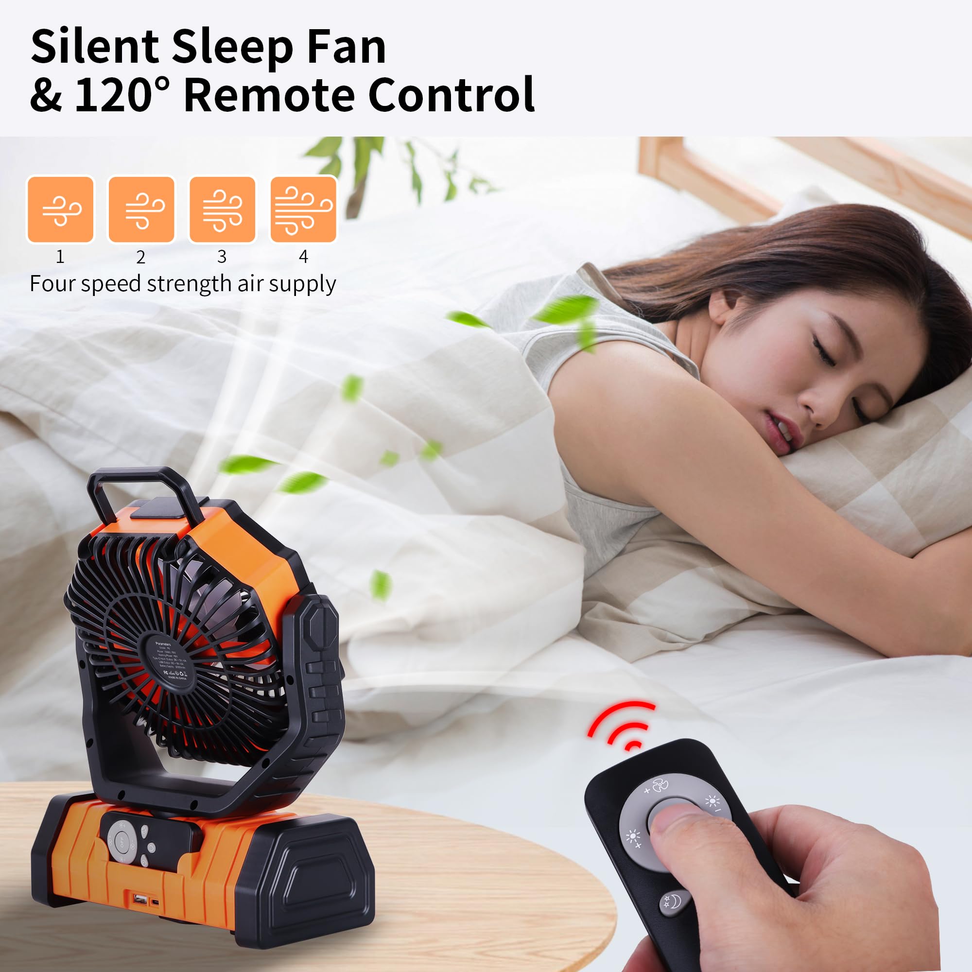 ๐๐๐๐๐๐ฆ๐๐ก Camping Fan Battery Powered Fan with LED Lantern, Portable Camping Fan for tents, 8H Timer & 270ยฐOsicllating Fan Rechargeable Battery Operated Fan, USB Desk Fan Beach Fan with Hook