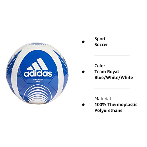 adidas Unisex Starlancer Club Soccer Ball, Team Royal Blue/White/White, 5