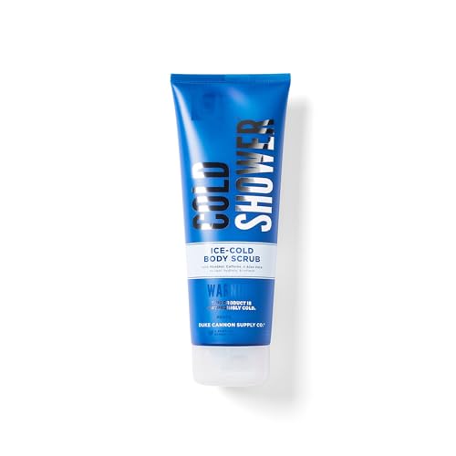 Duke Cannon Cold Shower Ice-Cold Body Scrub - 8oz Exfoliating Menthol & Caffeine Scrub with Aloe Vera, Plant-Based Thickeners, and Glycerin for Cooling Hydration