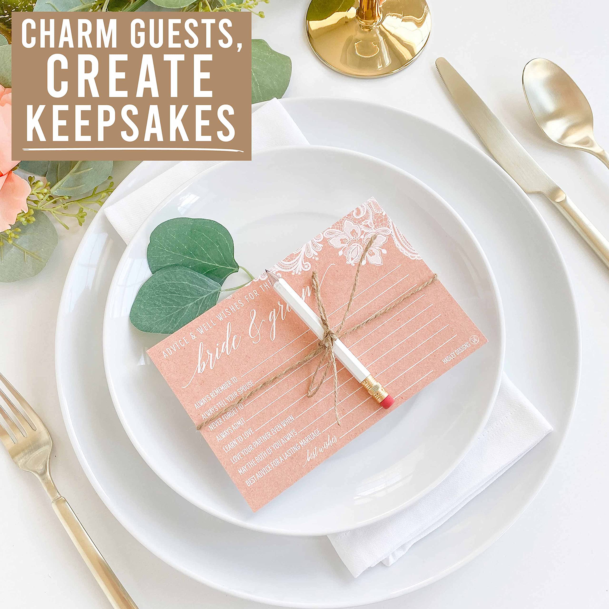 50 Wedding Advice Cards For Bride and Groom Rustic Bridal Shower Games For Guests, Wedding Card Boxes For Reception, Wedding Guest Book Alternative, Wedding Games For Guests, Advice For The Bride Card