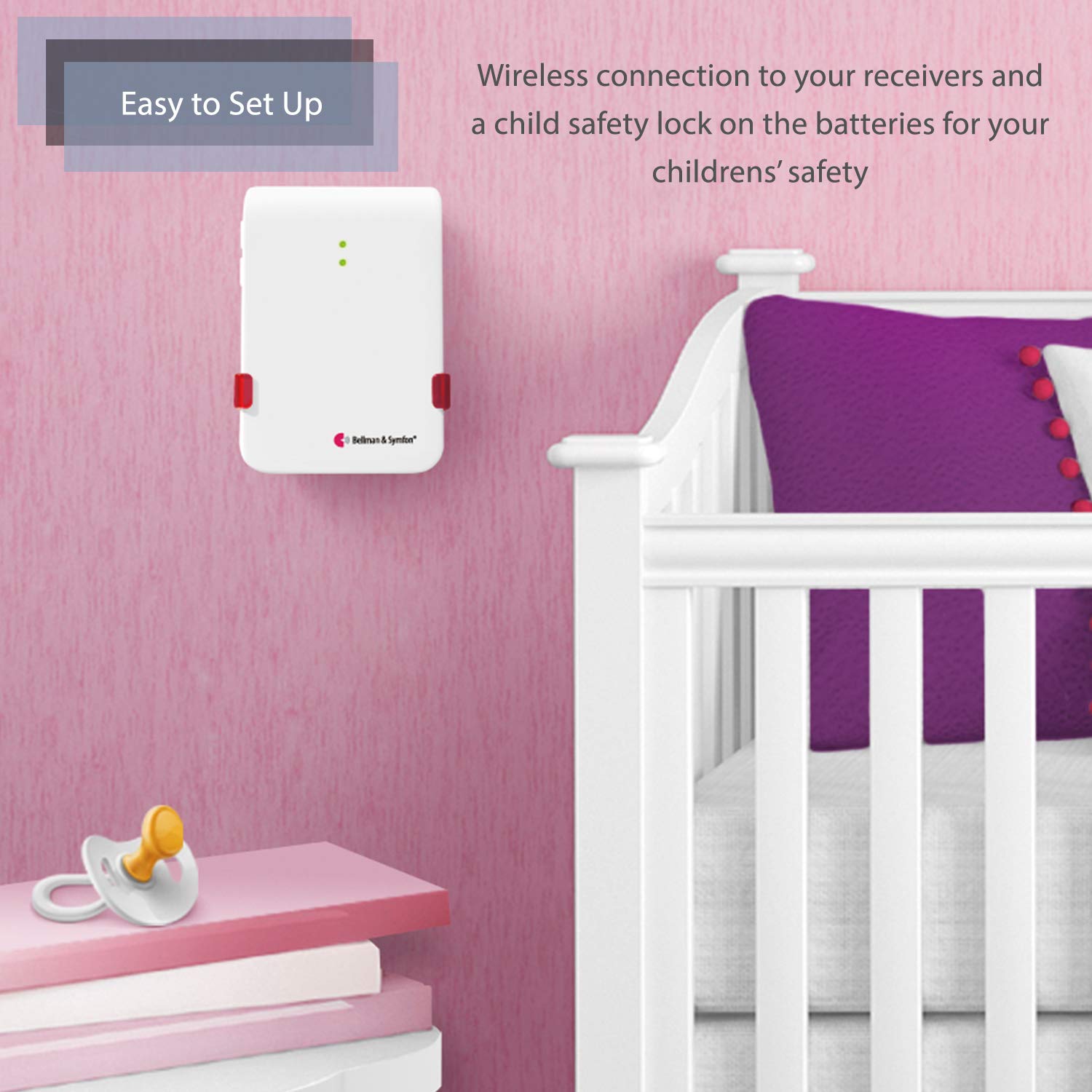 Bellman & Symfon Baby Pager Notification Solution β Baby Safety System - Smart Home Alarm with Baby Monitor Transmitter & Pager Receiver