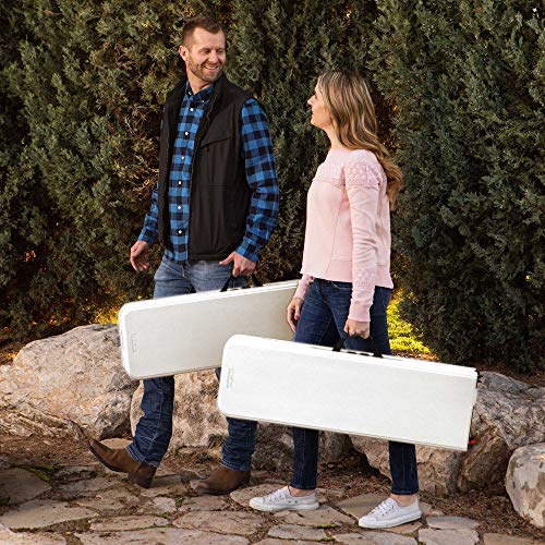 Lifetime 80843, 2 Pack, Light Commercial 6-Foot Fold-in-Half Bench, Almond