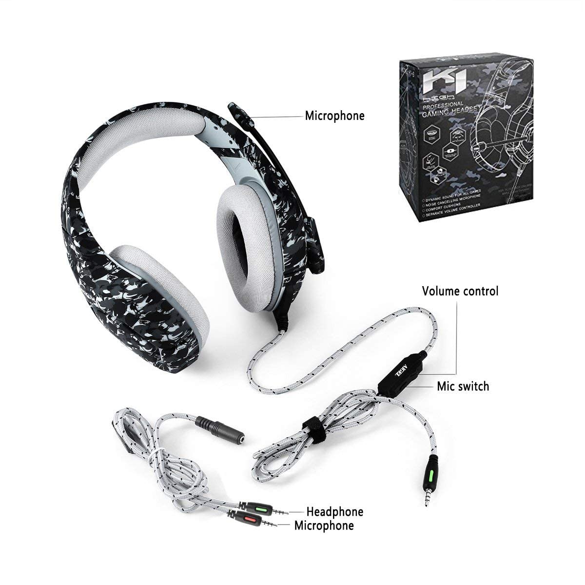 AIGEL PS4 Gaming Headset with Mic for PC