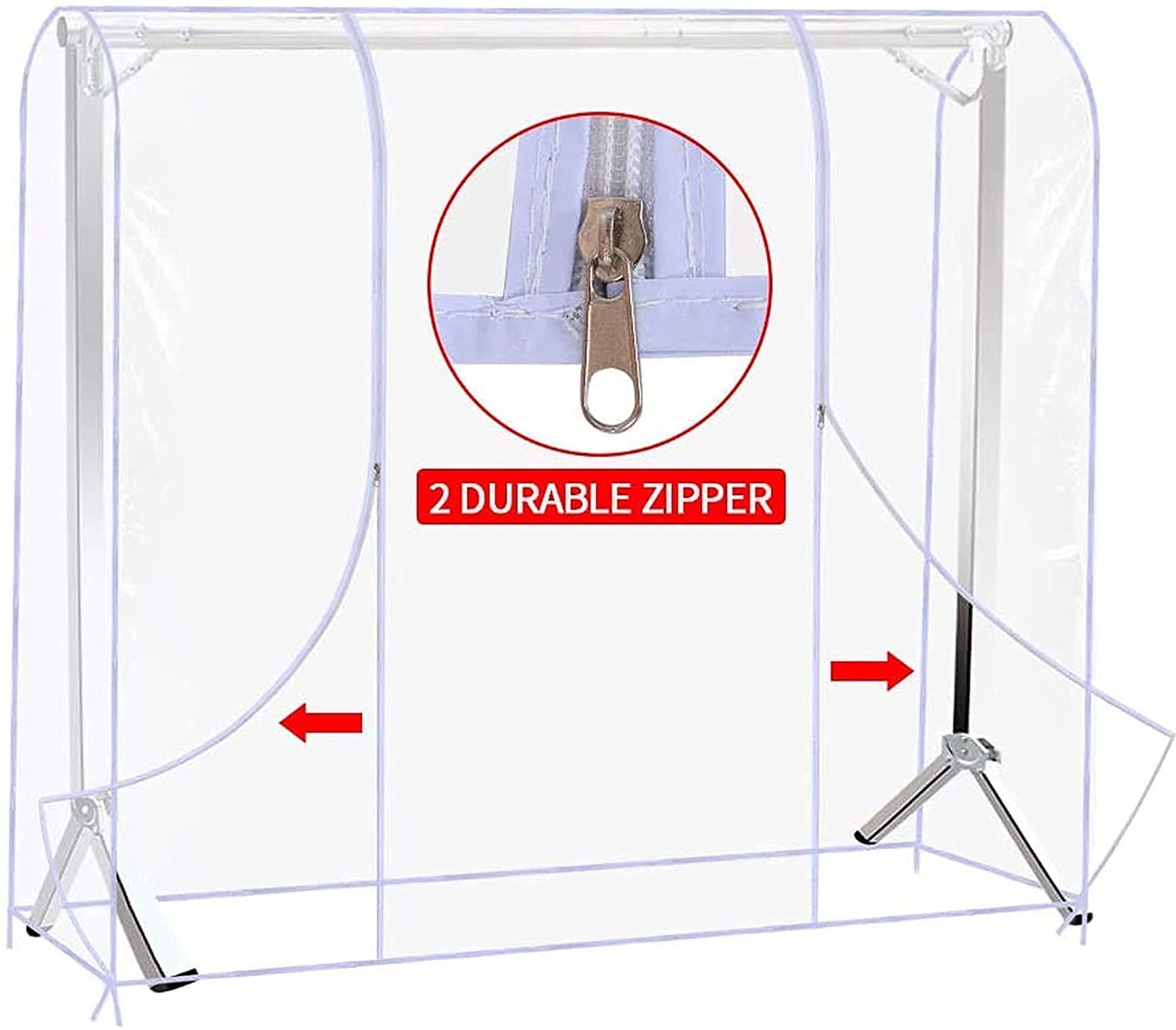 71" L Clear Garment Rack Cover, Clothing Rack Covers, Adult Kids Clothes Protector with 2 Durable Zipper,Waterproof Wardrobe Cover, Dustproof Hanging Clothes Rack Cover, Foldable(L:71x20x52 inch)