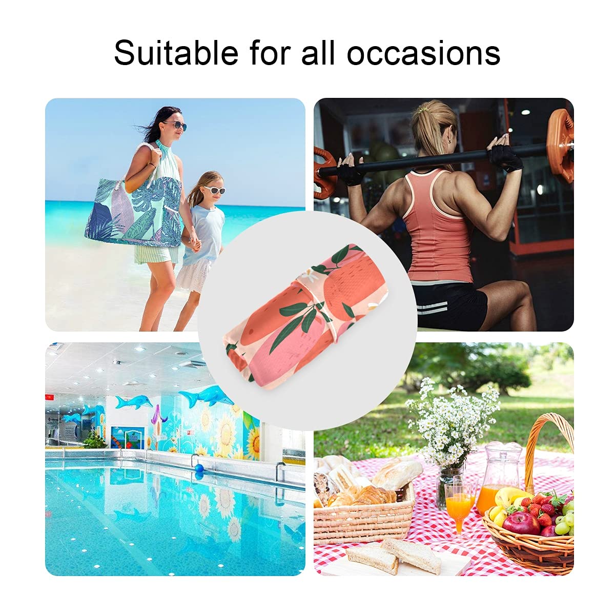 Wet Dry Bags for Diaper Bag Fruit Orange Flower Pattern Cloth Diaper Hanging Wet Bags Waterproof Washable Organizer Pouch with Pocket for Travel Camping Beach