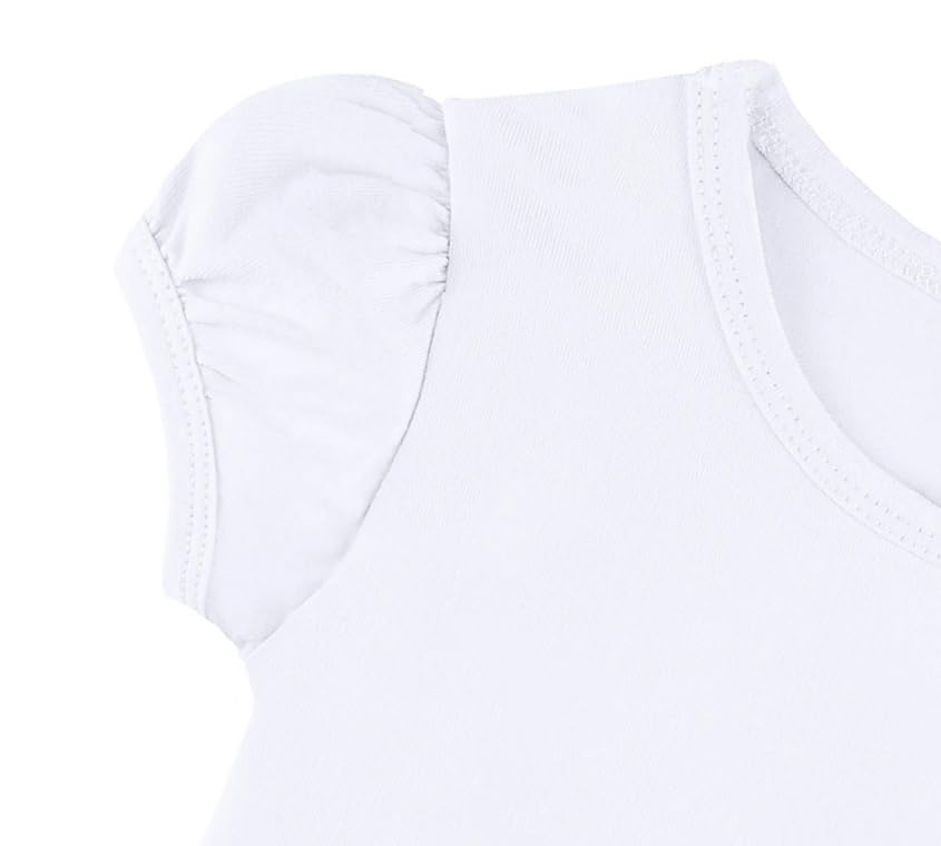 Lilax Baby Girls' Basic T-Shirt Short Sleeve Crewneck Tee 12-18 Months, White