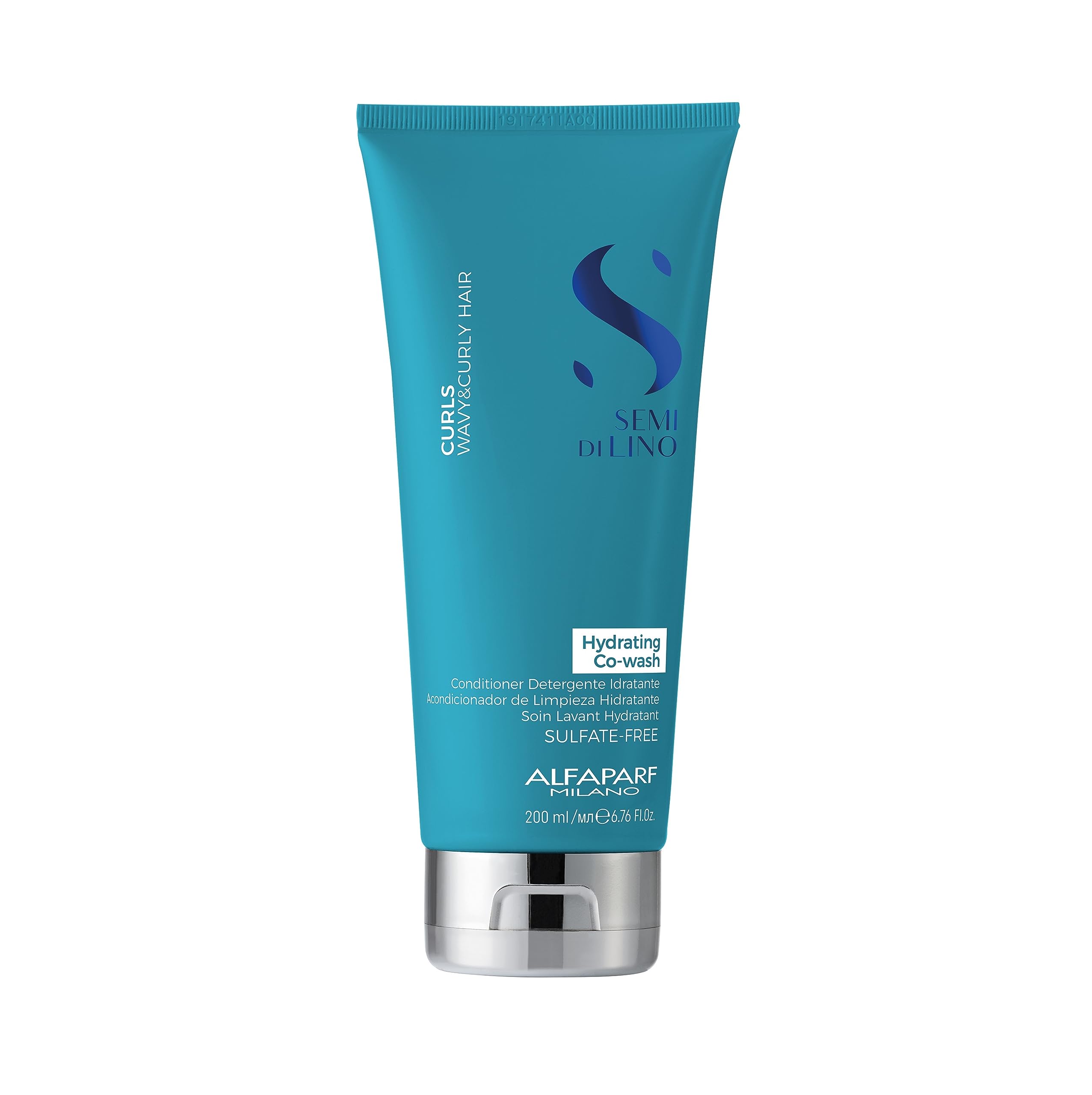 Alfaparf Milano Semi di Lino Hydrating Co-Wash - Foam-Free Conditioner for Curly Hair - Increases Hair Shine, Manages Frizz Control & Prolongs Cosmetic Color - Vegan & Sulfate Free (250ml)