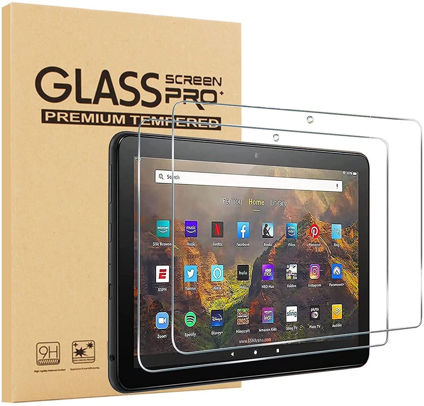KONCOOL [2-Pack] All-new Fire HD 10 2021/Fire HD 10 Kids/Fire HD 10 Kids Pro/Fire HD 10 Plus Screen Protector,HD Anti-Scratch Anti-Fingerprint 9H Hardness Tempered Glass (10.1 Inch)，for 2021/2023 Released