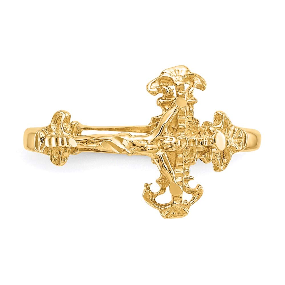 14K Diamond Cut Crucifix Ring QK3969