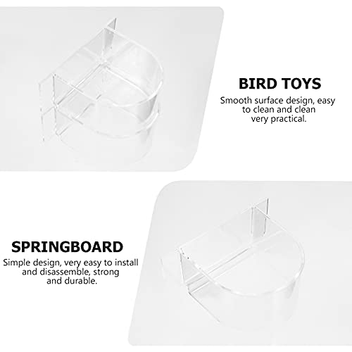 2pcs Bird Cage Feeding Container Bird Food Trough Bird Feeder Thick Semicircle Bird Food Box Bird Cage Accessories for Birds(Transparent)