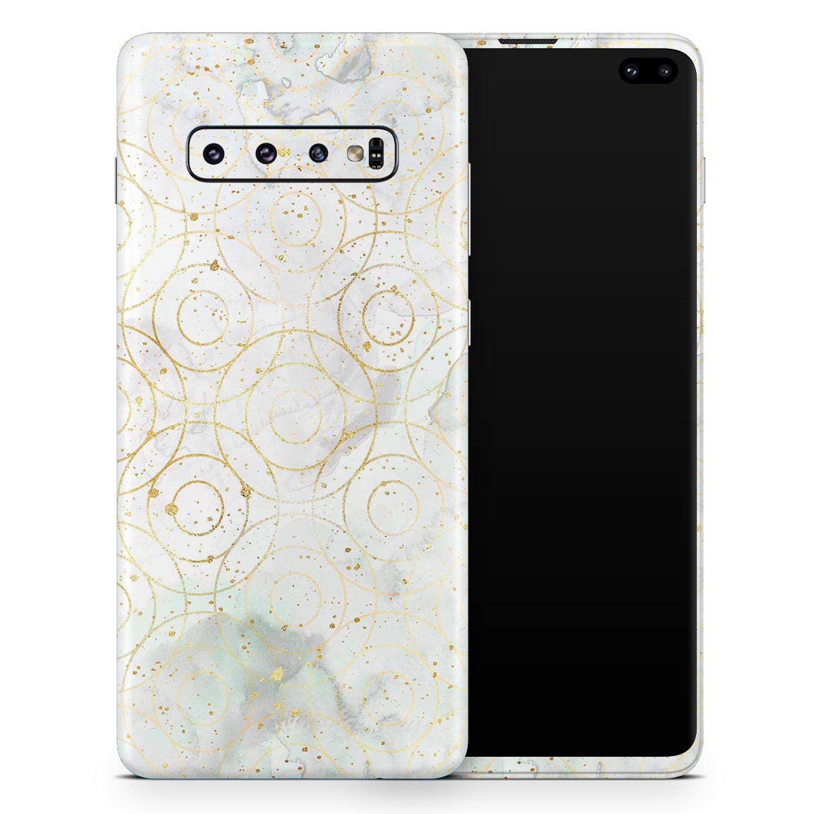 DesignSkinz Karamfila Watercolor & Gold V8 Protective Vinyl Decal Wrap Skin Cover Compatible with The Samsung Galaxy S20 (Screen Trim & Back Glass Skin)