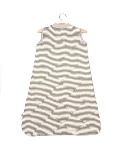 Little Unicorn Cotton Muslin Quilted Sleep Bag | 100% Cotton | Super Soft and Lightweight | Baby | Size Small: 0-6 Months | Machine Washable | 2.6 TOG (Grey Stripe)