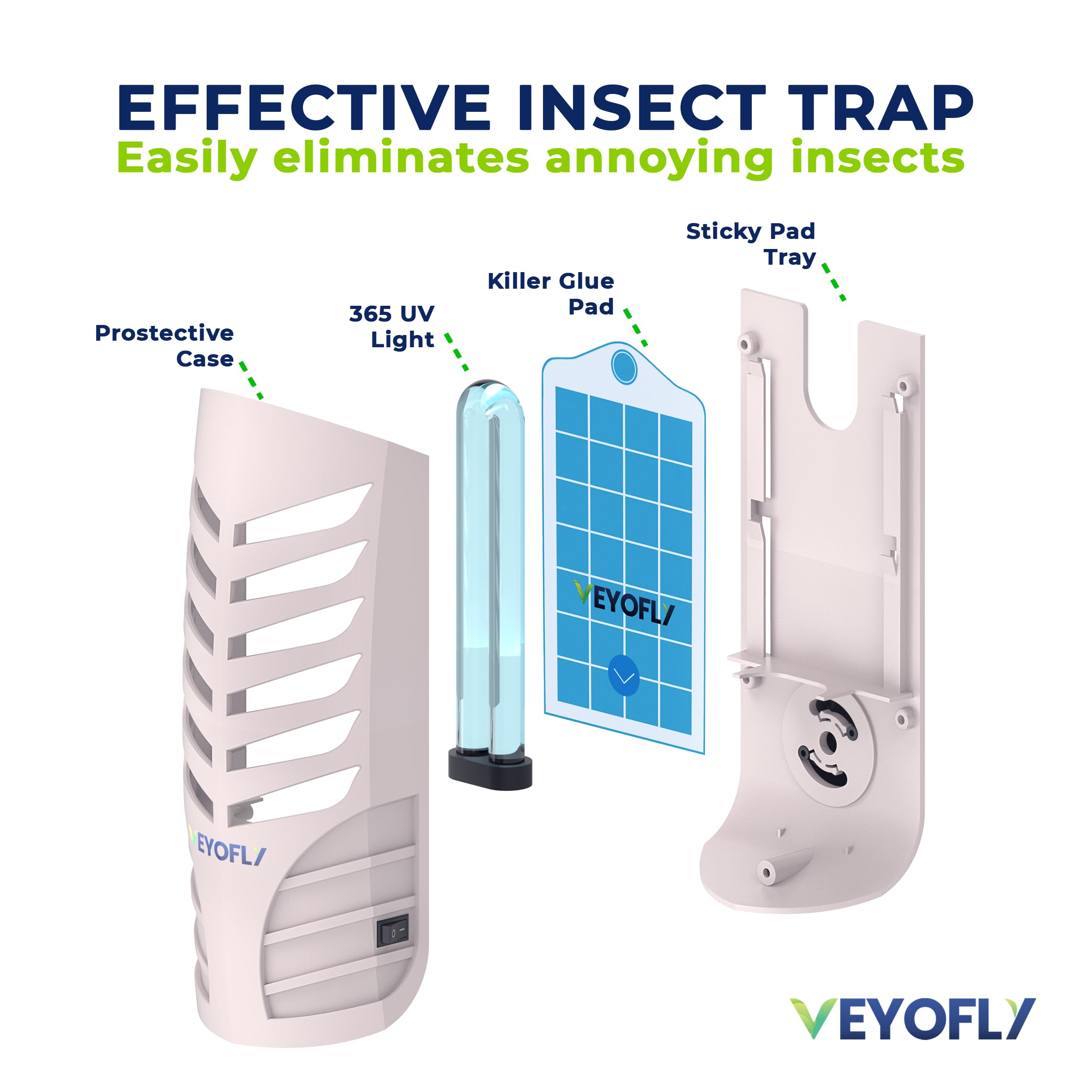 4 Replacement Bulb for VEYOFLY Fly Trap Indoor Compatible with Model VF02. (Device not Included)