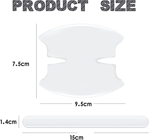 8Pcs 3D Transparent Car Door Bowl Scratch Protector, Car Door Handle Protector Accessories Clear Door Bowl Paint Protection Film Waterproof Anti-Scratch Stickers Covers for Most Models