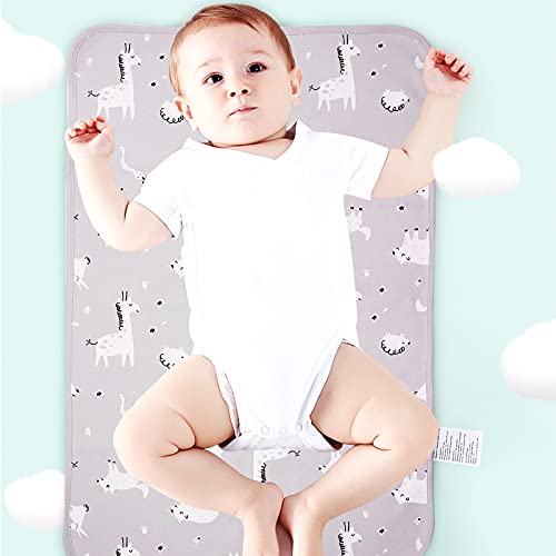 SWESEN 2 Pack Diaper Changing Pad Liners Waterproof, Portable Baby Changing Mat for Newborn Boy Girls, Soft Washable and Reusable, 20" x 28", White Bear