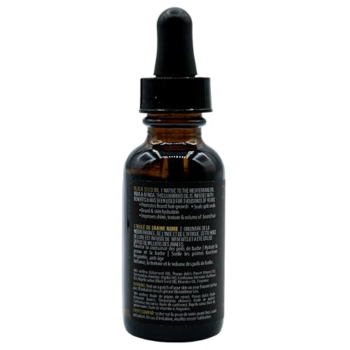 Beard Oil for Men - Beard Conditioner is a Softener for Coarse Dry Beards - Supports Natural Growth - Enhanced with Black Seed Oil - Eliminates Dandruff - Regal Vanilla Scented - The B.I.G. Company