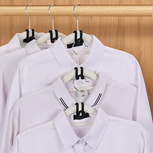 80 PCS Black Clothes Hanger Connector Hooks, Plastic Mini Cascading Hooks Organizer for Stack Clothes Space Saving for Closet Heavy Duty, Black