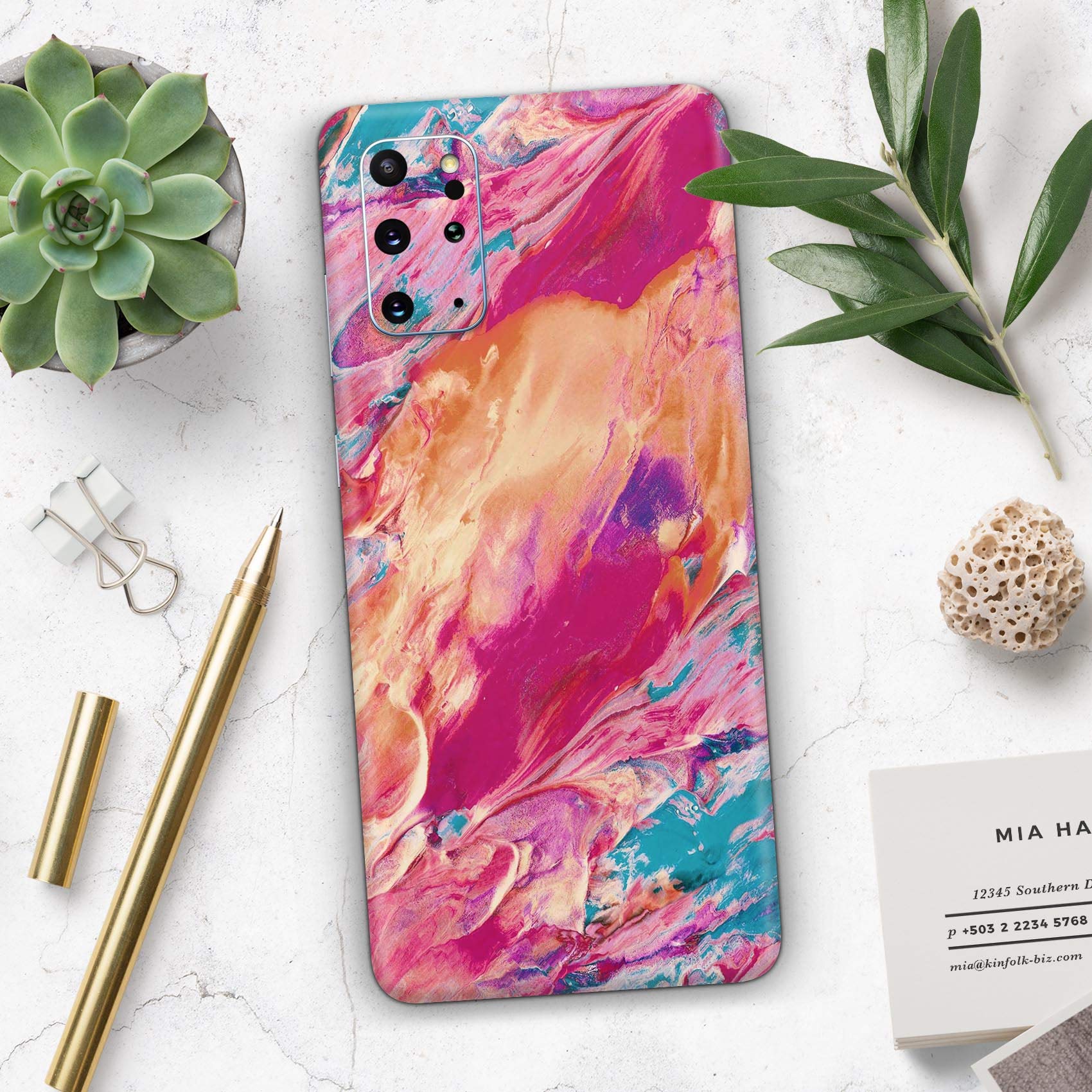 DesignSkinz Liquid Abstract Paint Remix V90 Protective Vinyl Decal Wrap Skin Cover Compatible with The Samsung Galaxy S20 (Screen Trim & Back Glass Skin)
