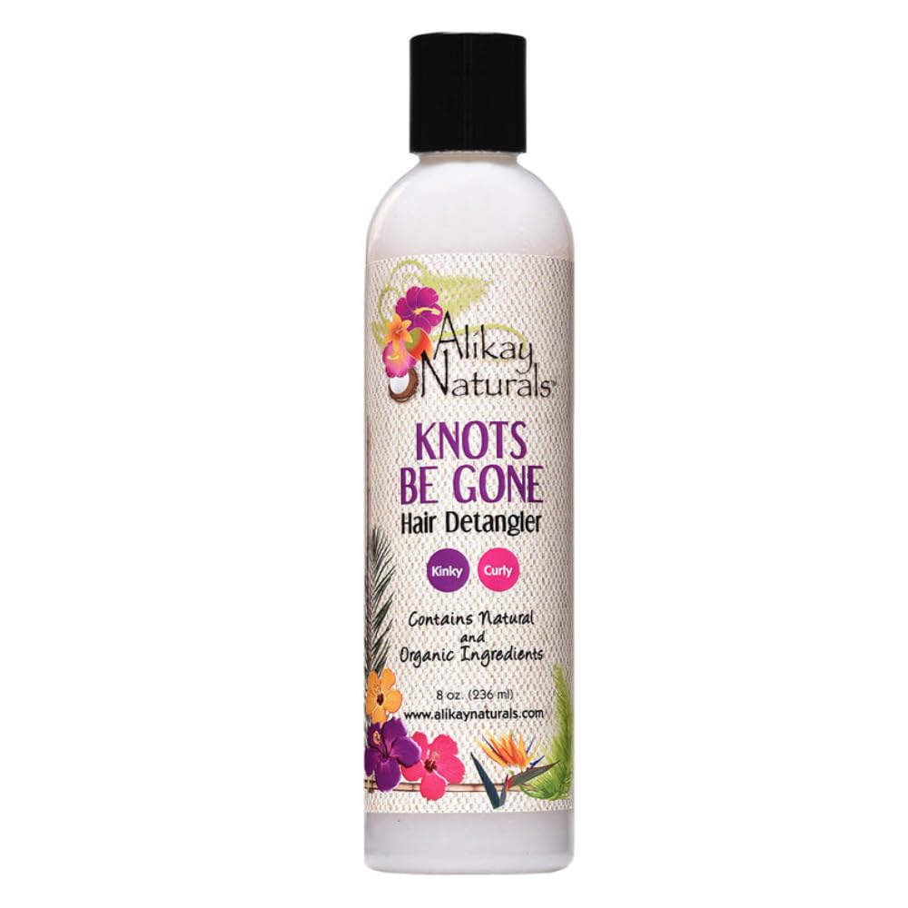 Alikay Naturals Knots Be Gone Hair Detangler Natural Aloe Vera, Hibiscus Flower 8 Ounce